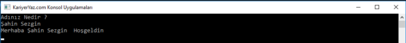 C# Konsol Uygulamaları (Read - ReadLine - ReadKey Kullanımı)