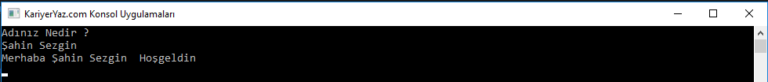 C# Konsol Uygulamaları (Read - ReadLine - ReadKey Kullanımı)